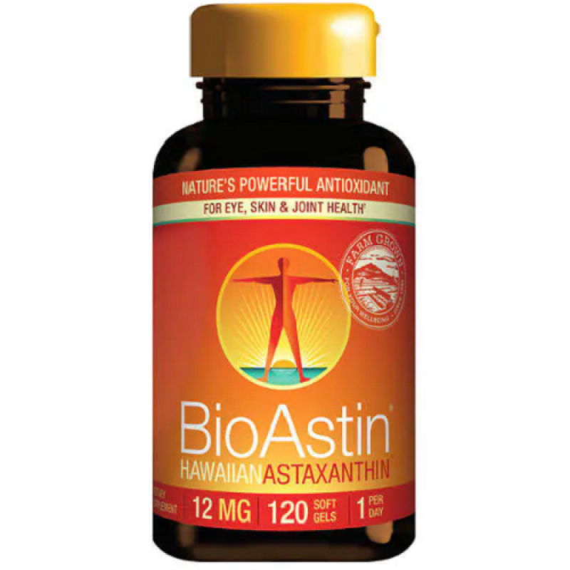 (限時促銷)BioAstin 100% 純天然夏威夷蝦紅素 12 mg，120 粒軟膠囊 有益皮膚、眼睛、細胞、關節和肌腱的整體健康